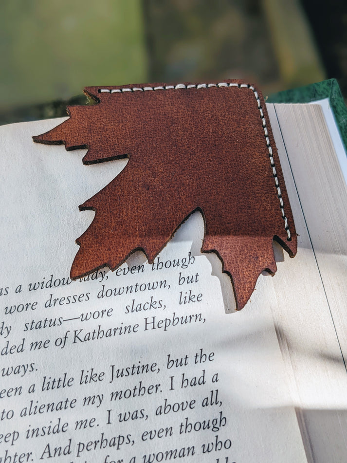 Maple Leaf Leather Bookmark – Birch & Blaze